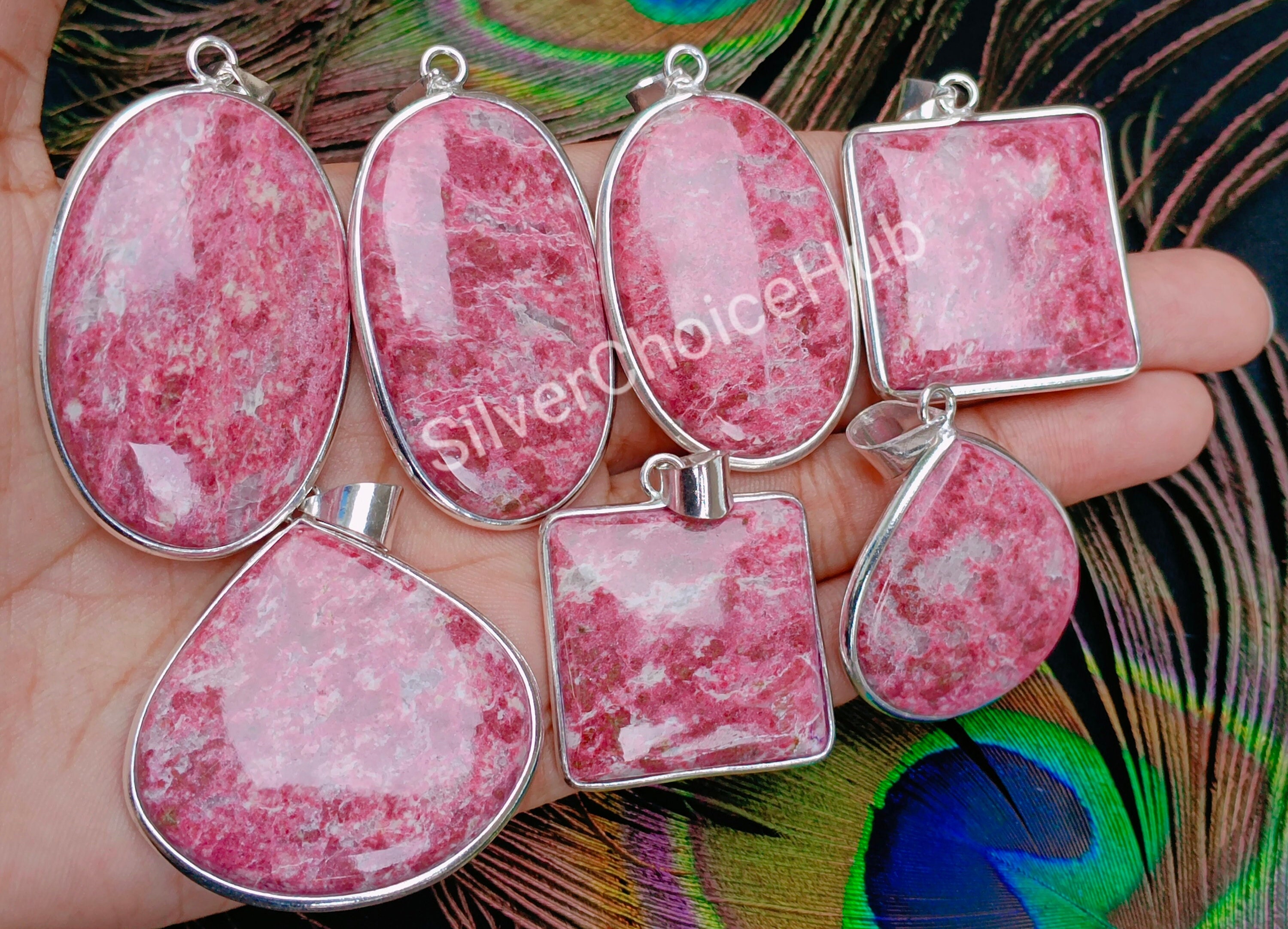 Wholesale Lot Natural Thulite Pendant Thulite Gemstone - Etsy Hong Kong