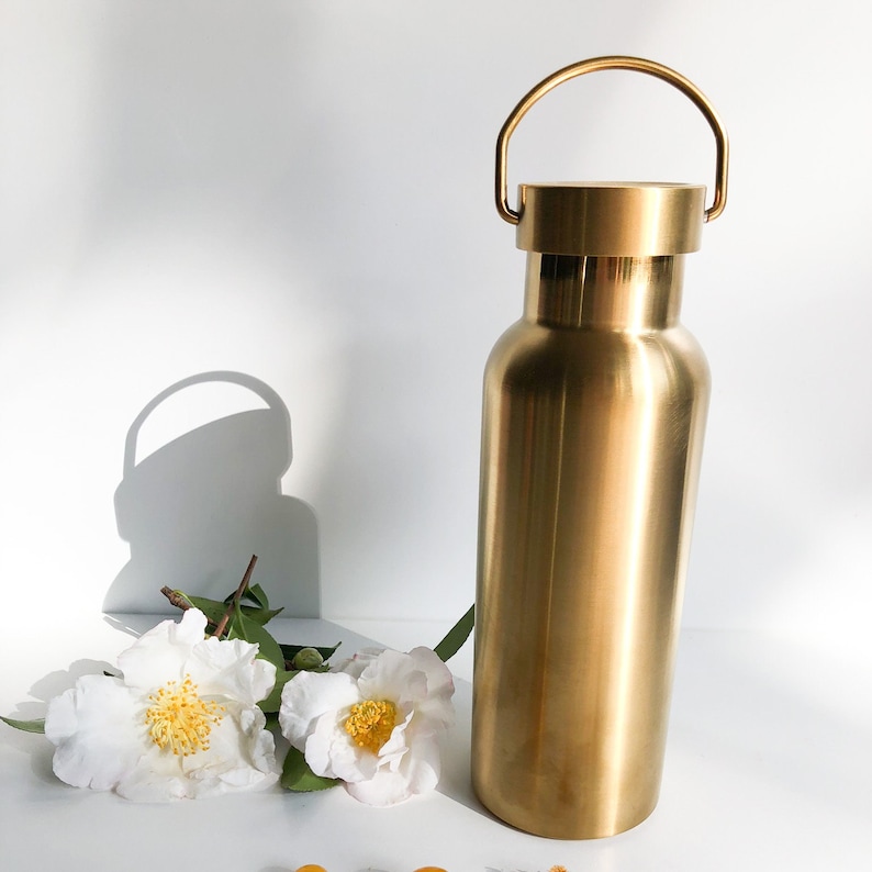 Gold or Rose Gold Water Bottle - Double Wall Insulated - Etsy