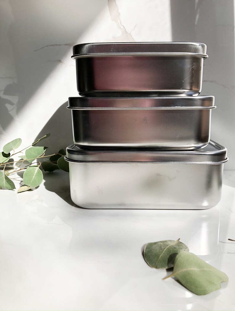 Stainless Steel Storage Box Set 3 Containers : Food Storage - Etsy