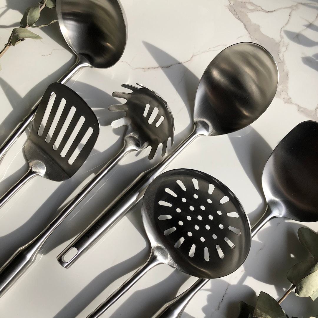 Stainless Steel Utensil Set (6 Pieces) - Etsy