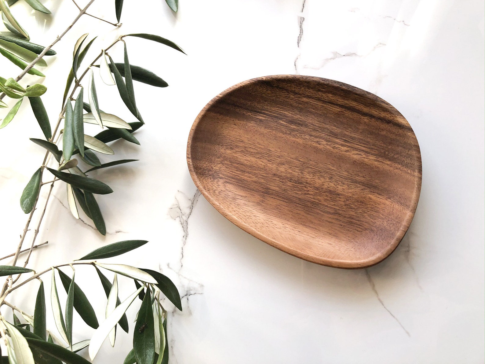 Acacia Wooden Plate Set (3 Pieces) | Dinner Set | Dinnerware Set ...