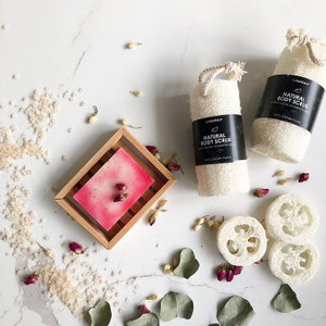 Loofah Body Scrub set of 3: Natural Body Scrub Exfoliating - Etsy