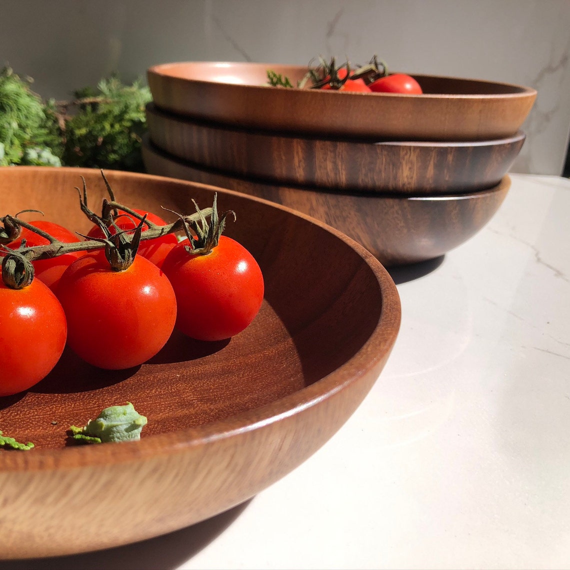 Acacia Wooden Round Bowl: Bowl | Serving Bowl | Dinnerware | Tableware ...