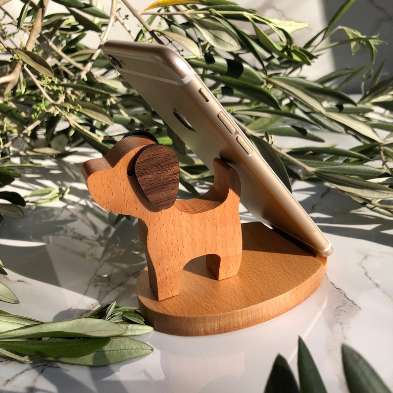 Wooden Phone Holder & Tablet Holder (standing Dog) | Phone Stand | Cell ...