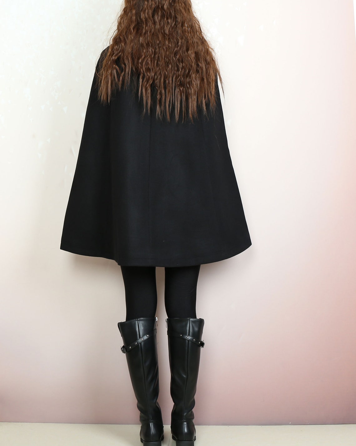 Wool Cape Coat Wool Poncho Wool Cloak Jacket Winter Coat | Etsy