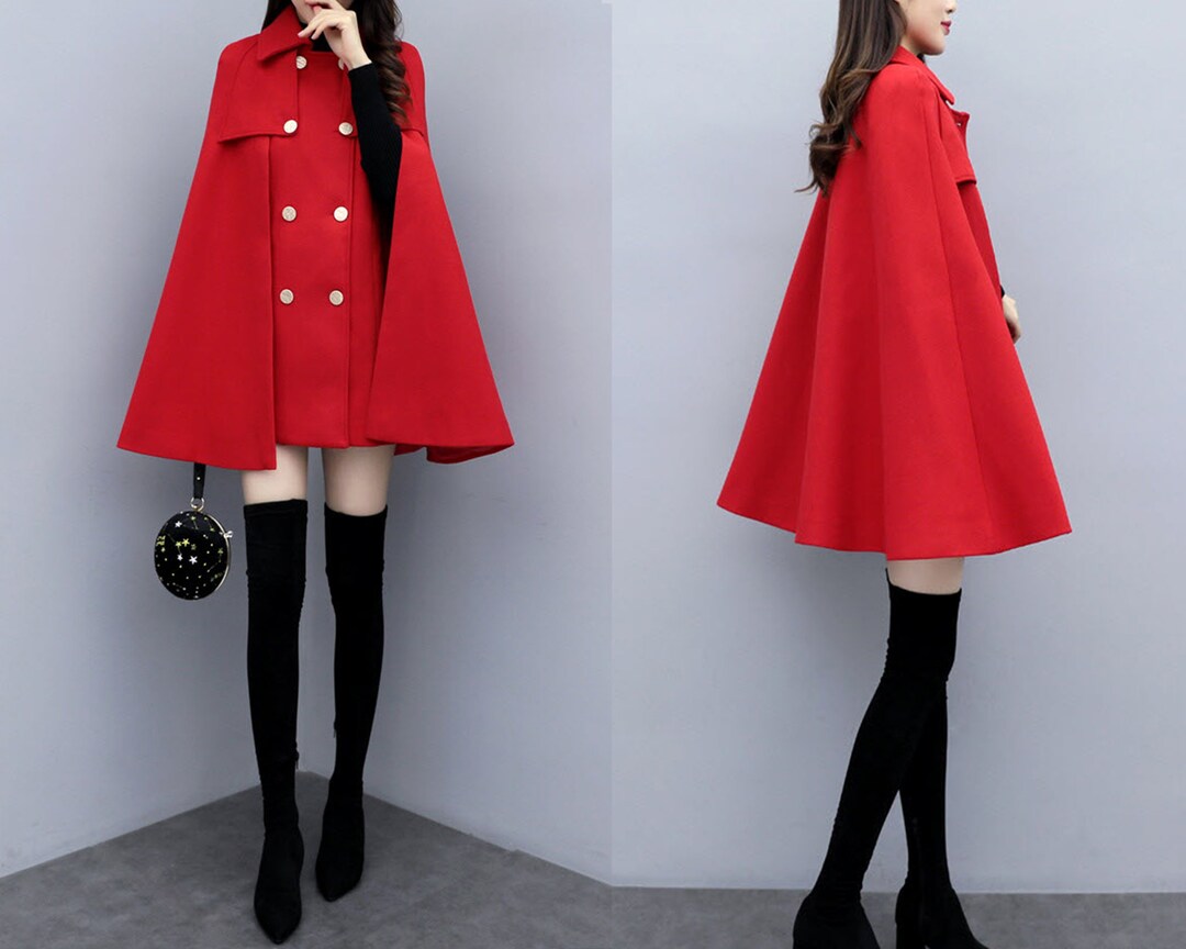 Wool Cape Coat, Wool Poncho, Wool Cloak Jacket, Winter Coat, Wool ...