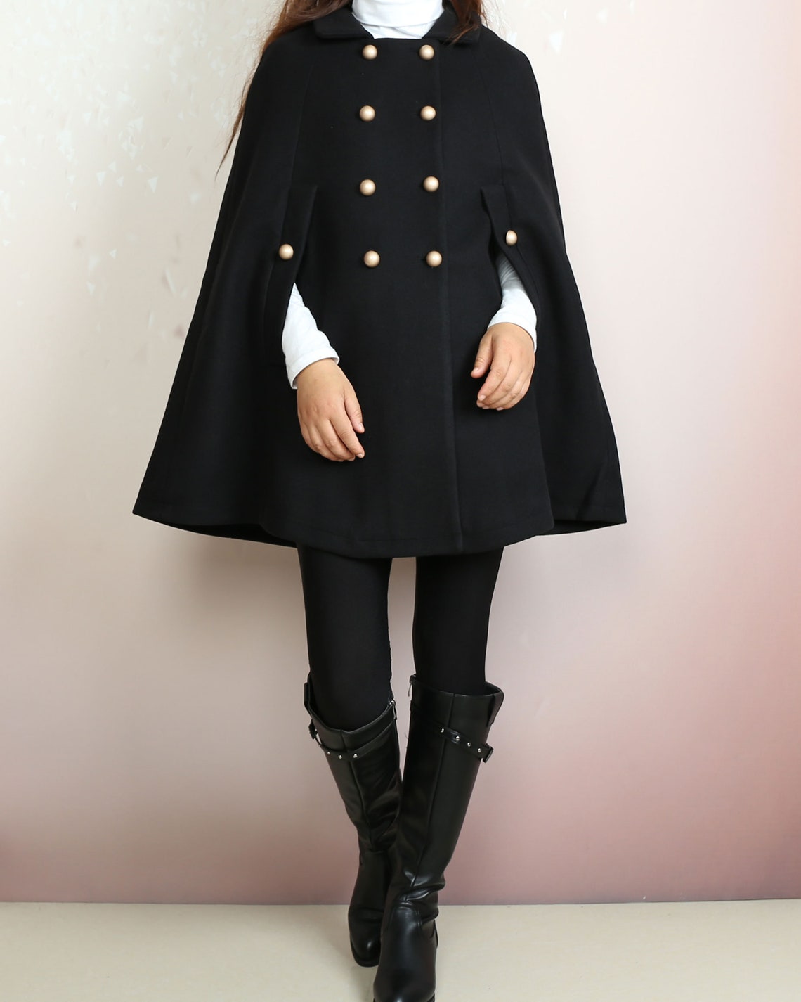 Wool Cape Coat Wool Poncho Wool Cloak Jacket Winter Coat | Etsy