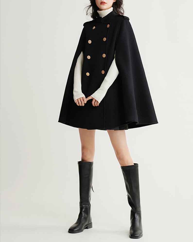Wool Cape Coat, Wool Poncho, Wool Cloak Jacket, Winter Coat, Wool Cloak ...