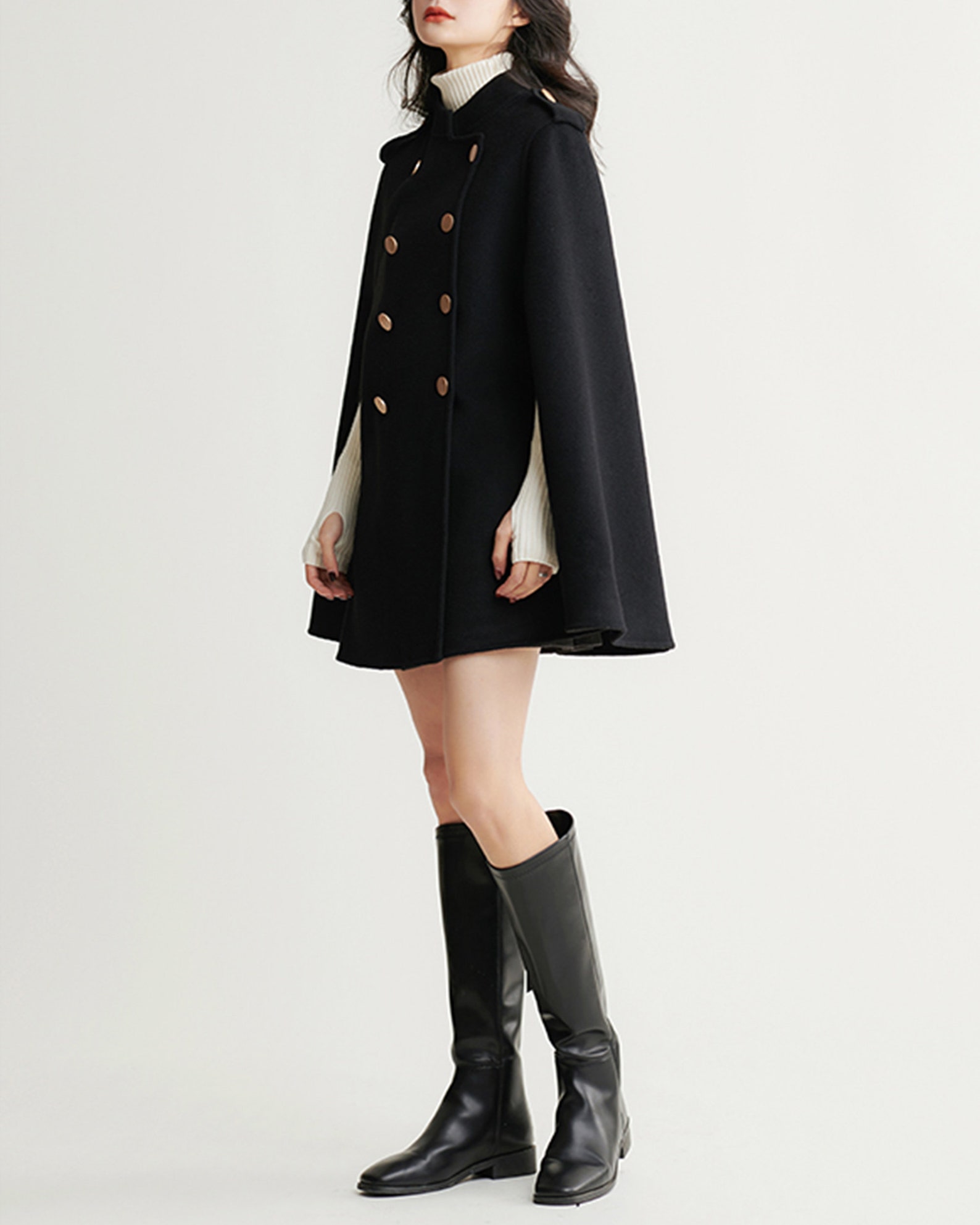 Wool Cape Coat, Wool Poncho, Wool Cloak Jacket, Winter Coat, Wool Cloak ...