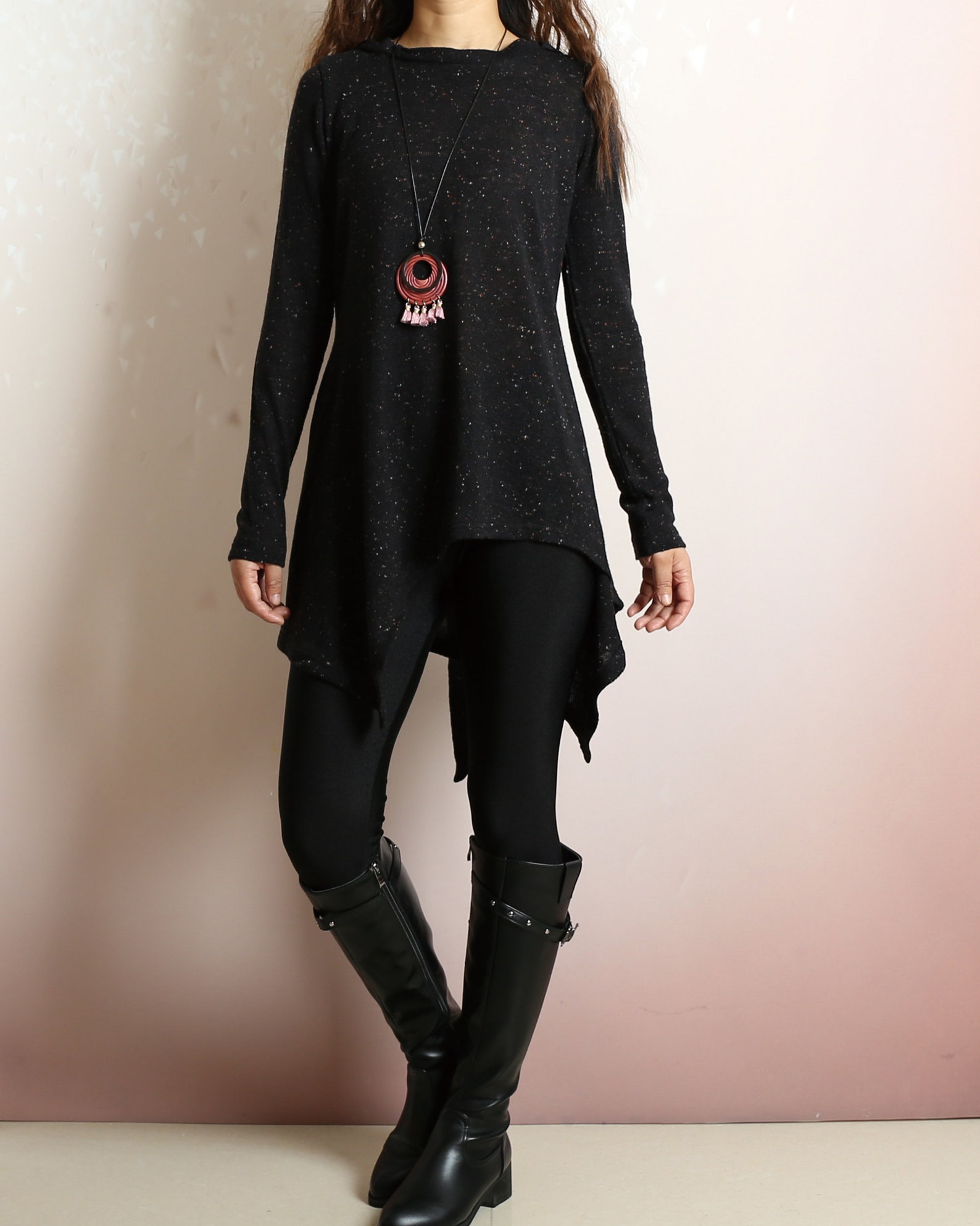 Asymmetrical Knit Tunic Dress: Oversized Acrylic Hoodie Sweater - Etsy