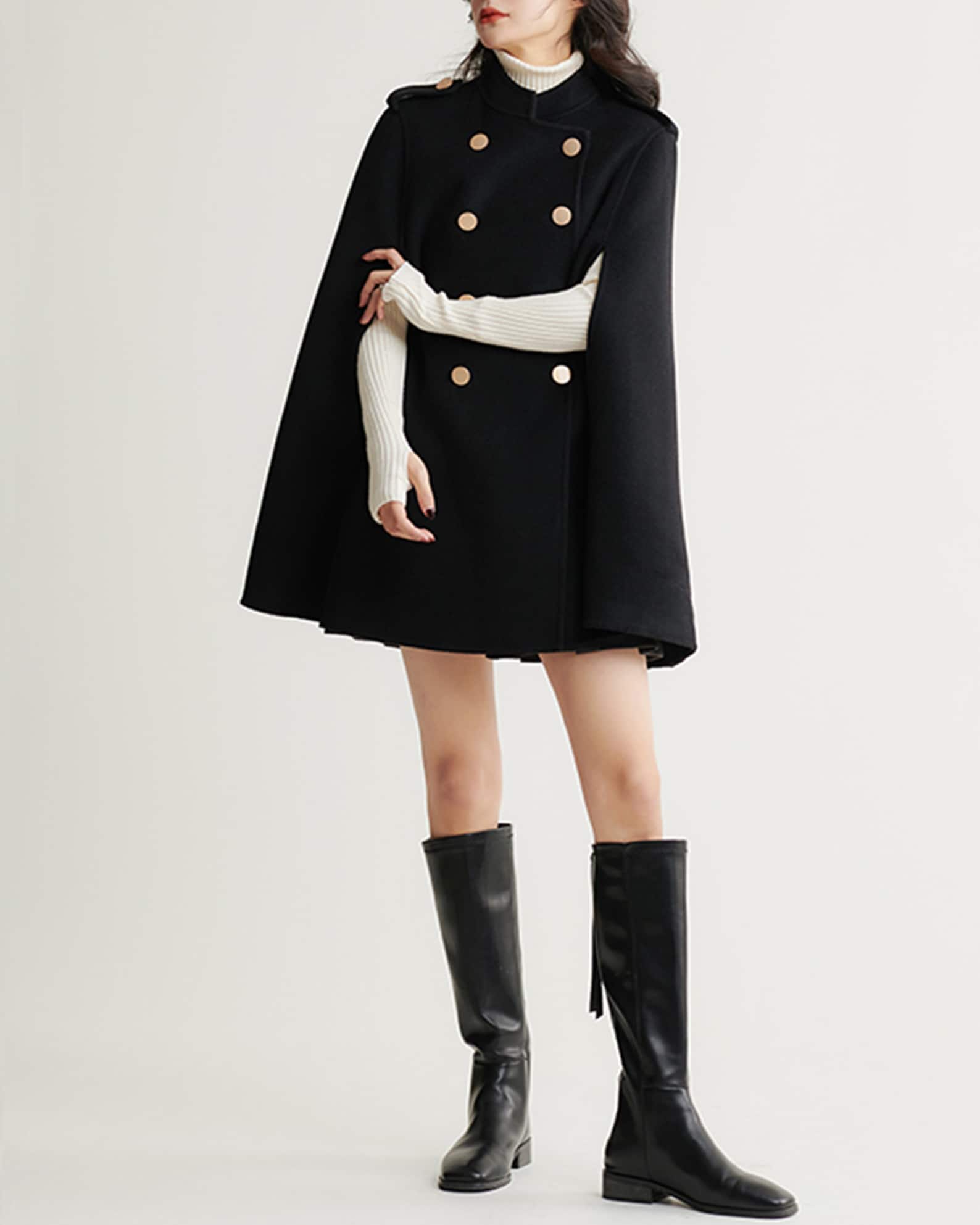 Wool Cape Coat, Wool Poncho, Wool Cloak Jacket, Winter Coat, Wool Cloak ...