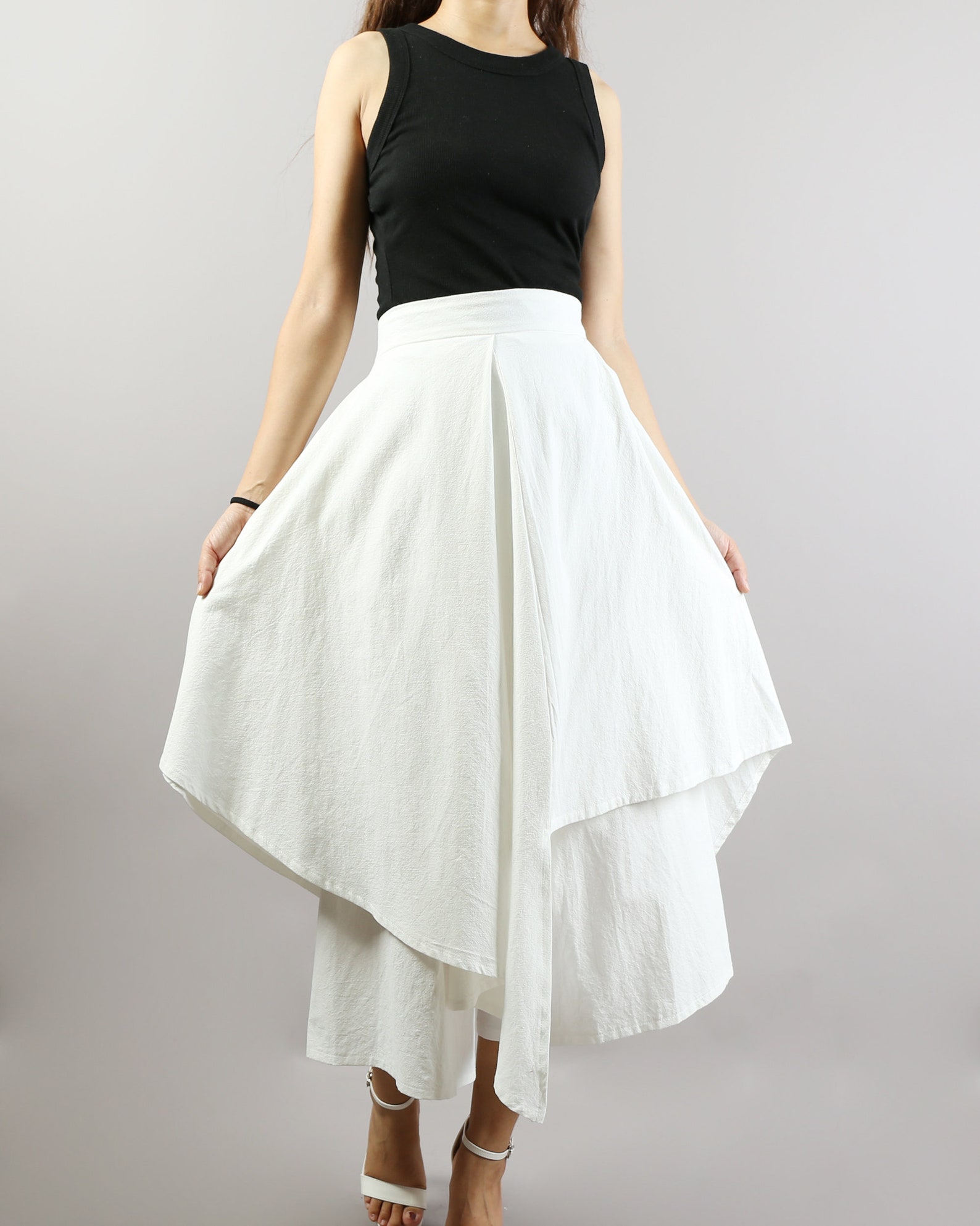 Asymmetrical Skirt Pants Wide Leg Pants Linen Skirt Pants - Etsy