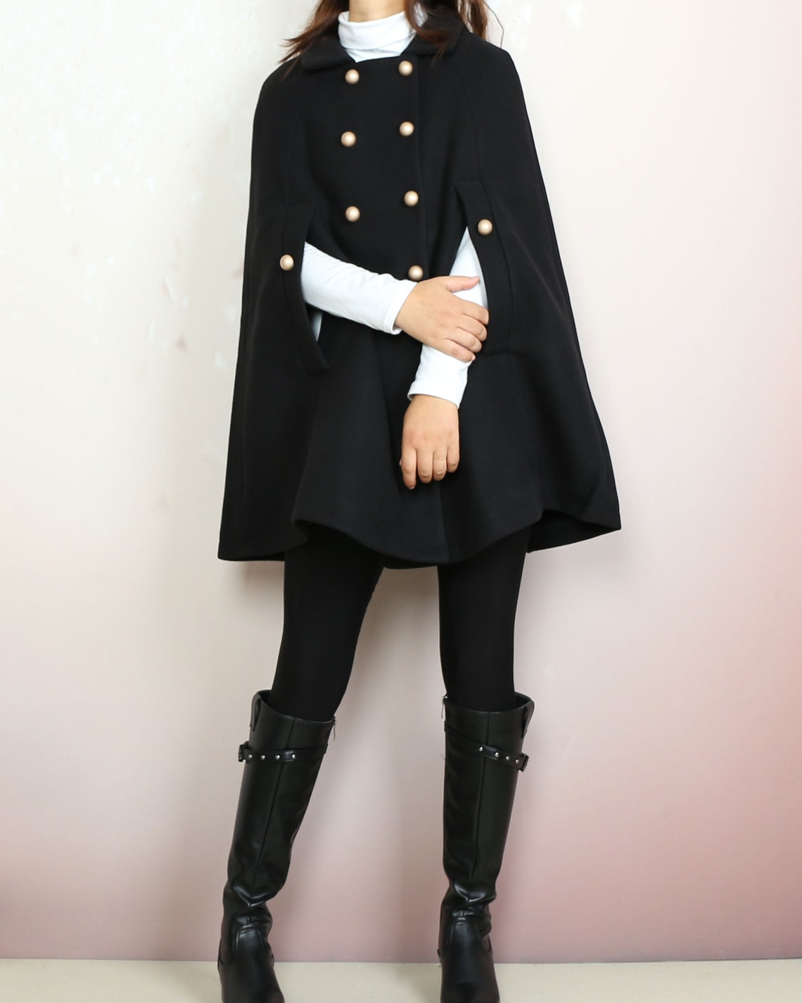 Wool Cape Coat Wool Poncho Wool Cloak Jacket Winter Coat | Etsy