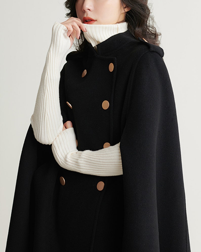 Wool Cape Coat, Wool Poncho, Wool Cloak Jacket, Winter Coat, Wool Cloak ...