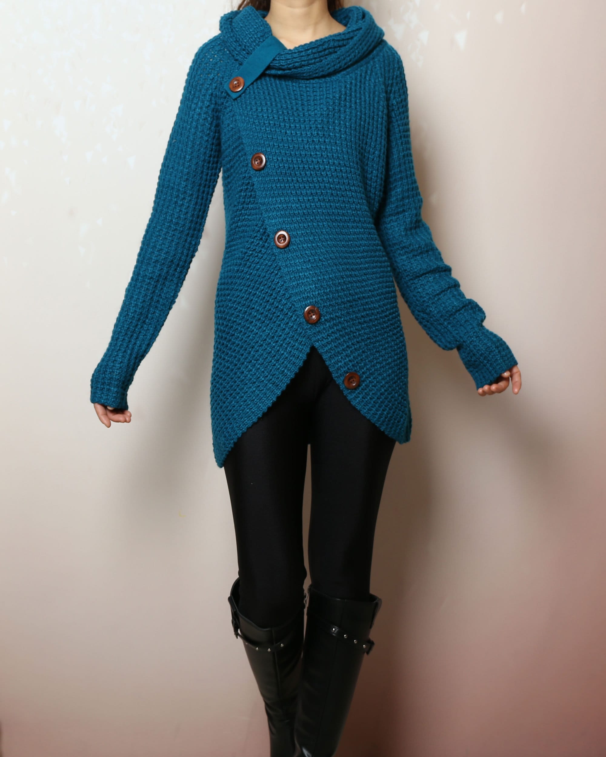 Pullover sweaters women asymmetrical sweater thick knit | Etsy