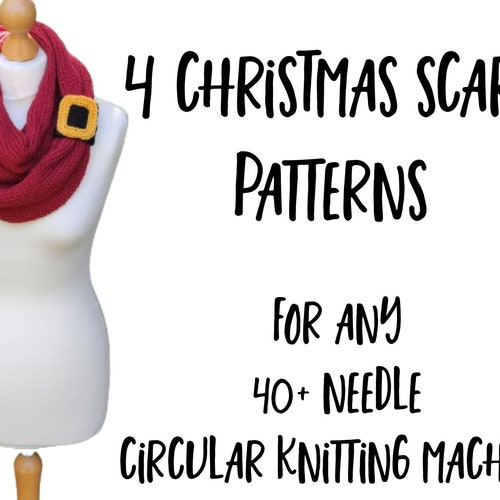 4 CHRISTMAS SCARF Patterns Circular Knitting Machines - Etsy