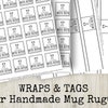 Printable Mug Rug Labels, Mug Rug Wrap Tags, Mug Rug Wraps, BUNDLE ...