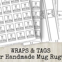 PRINTABLE Mug Rug Tags + Wrap Labels - Downloadable PDF. DIY Product ...