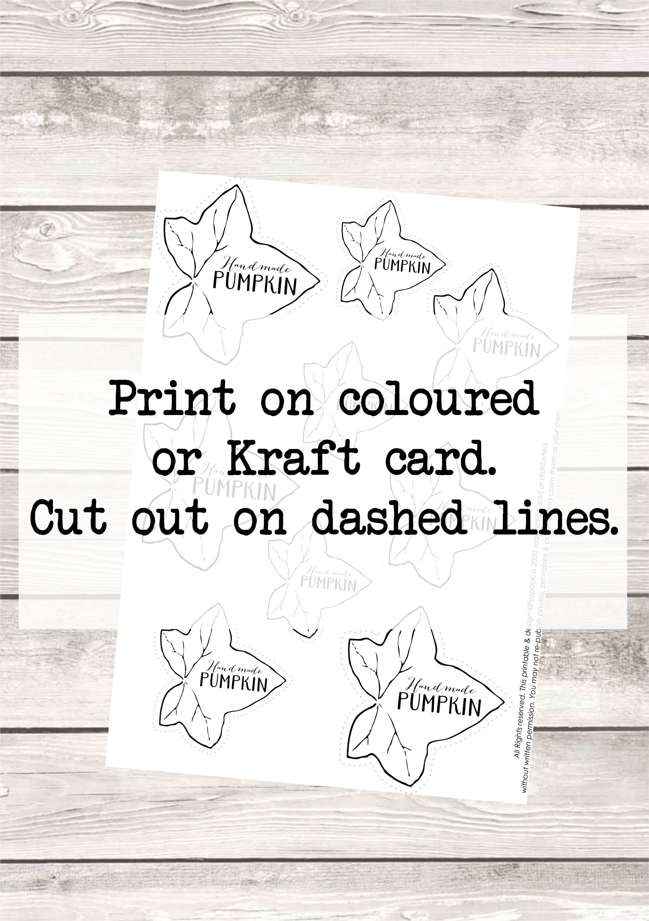 Printable Pumpkin Tags Downloadable PDF 3 Sizes Display - Etsy