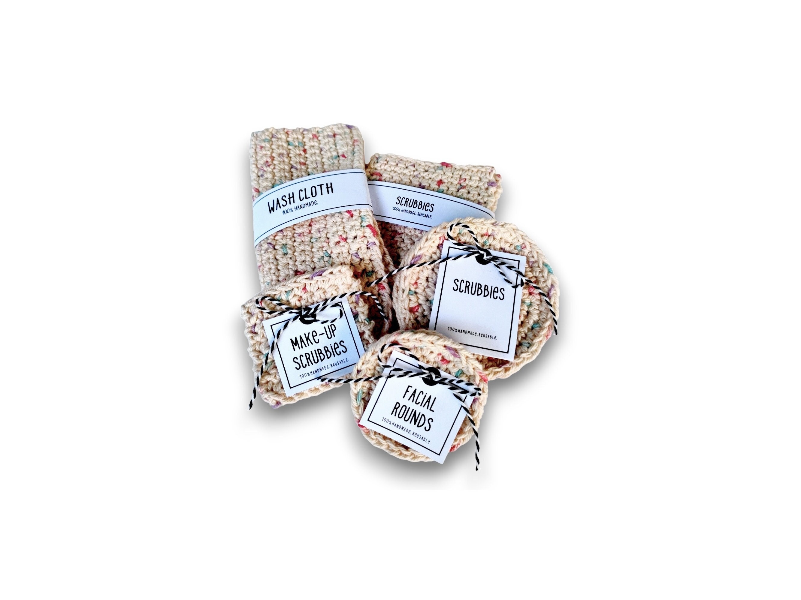 Face Scrubbies / Facial Rounds / Wash Cloth / Make-up Scrubbies Crochet ...