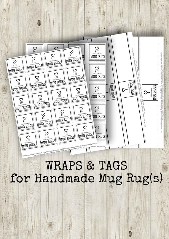 MUG RUG Tag Wrap Label for Crochet Knitting Printable Label - Etsy
