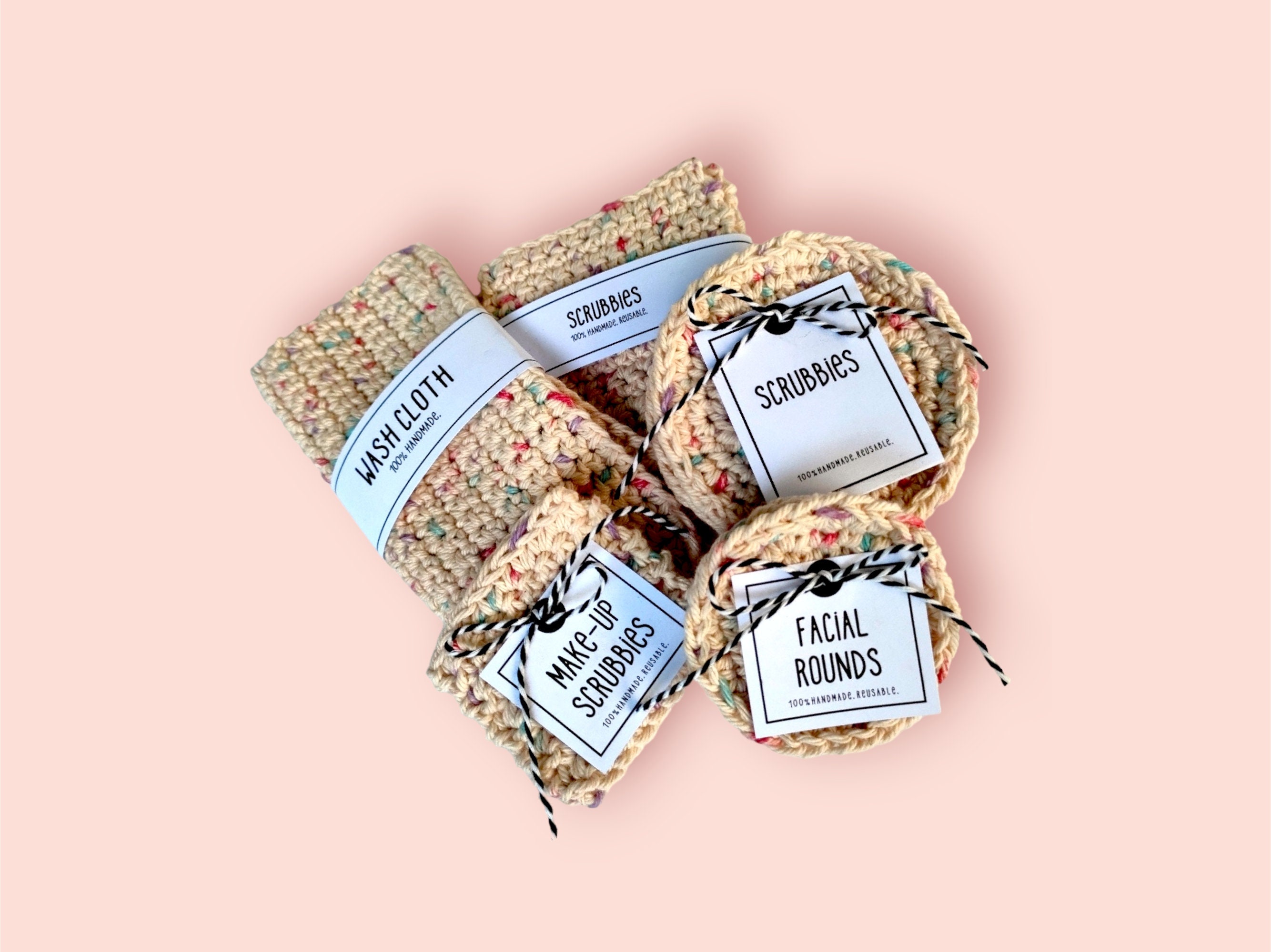 Face Scrubbies / Facial Rounds / Wash Cloth / Make-up Scrubbies Crochet ...
