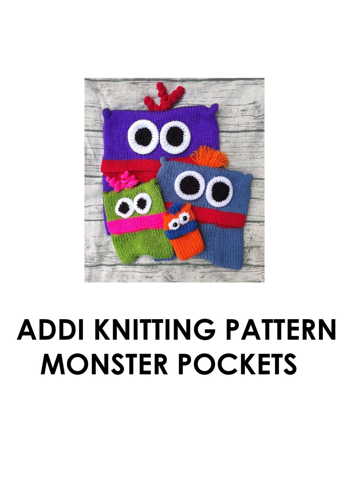Monster Pockets Knitting Pattern Addi King Addi Express - Etsy