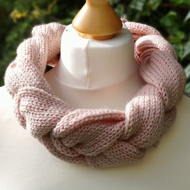 Braided Cowl Scarf Knitting Pattern Addi Sentro Prym Loom - Etsy UK