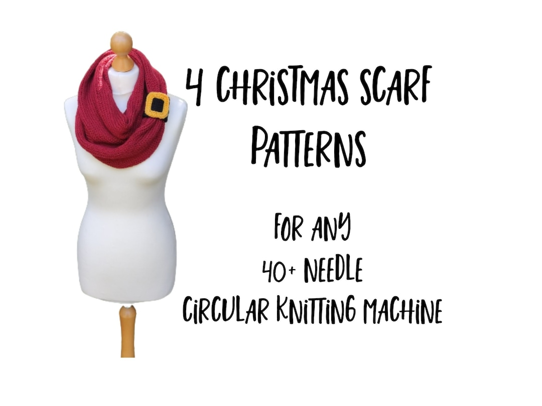 4 CHRISTMAS SCARF Patterns - Circular Knitting Machines - Addi, Sentro ...