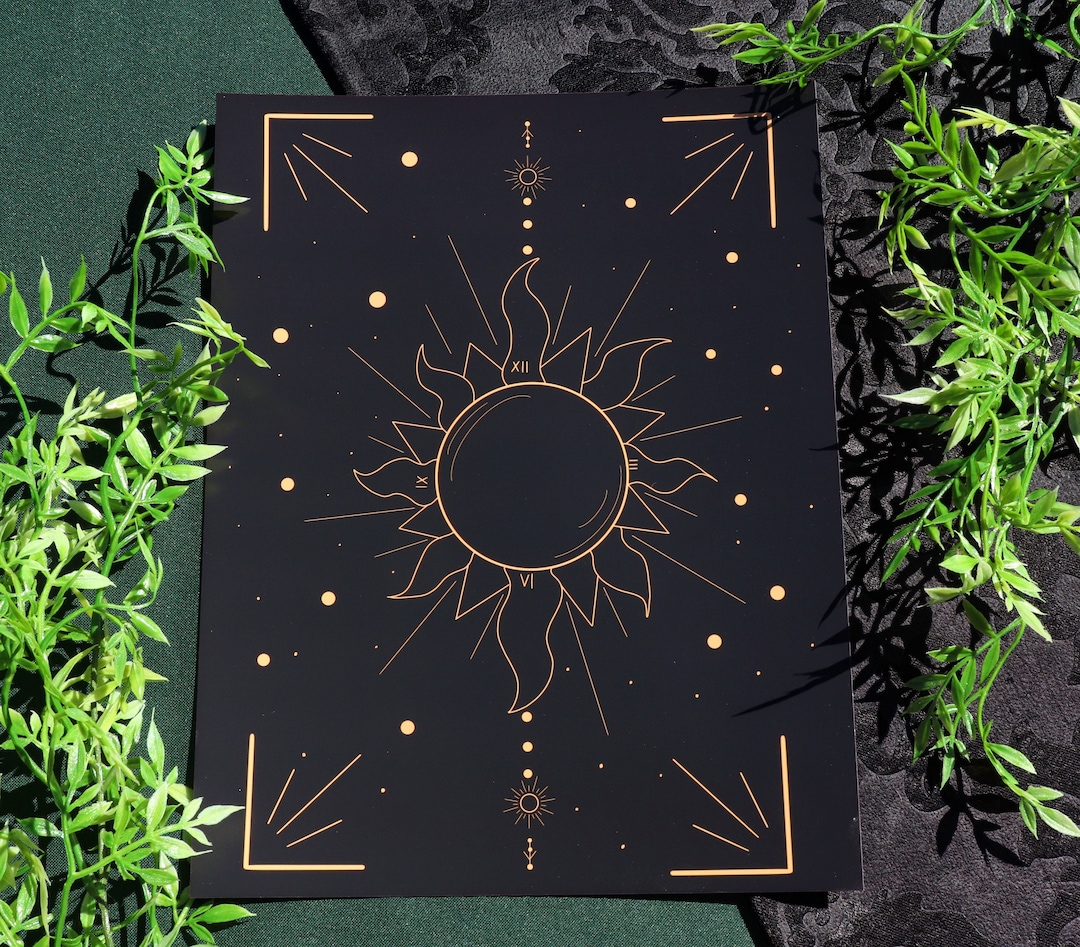 Gothic Golden Sun Art Print Perfect for Dark Academia Vibes - Etsy