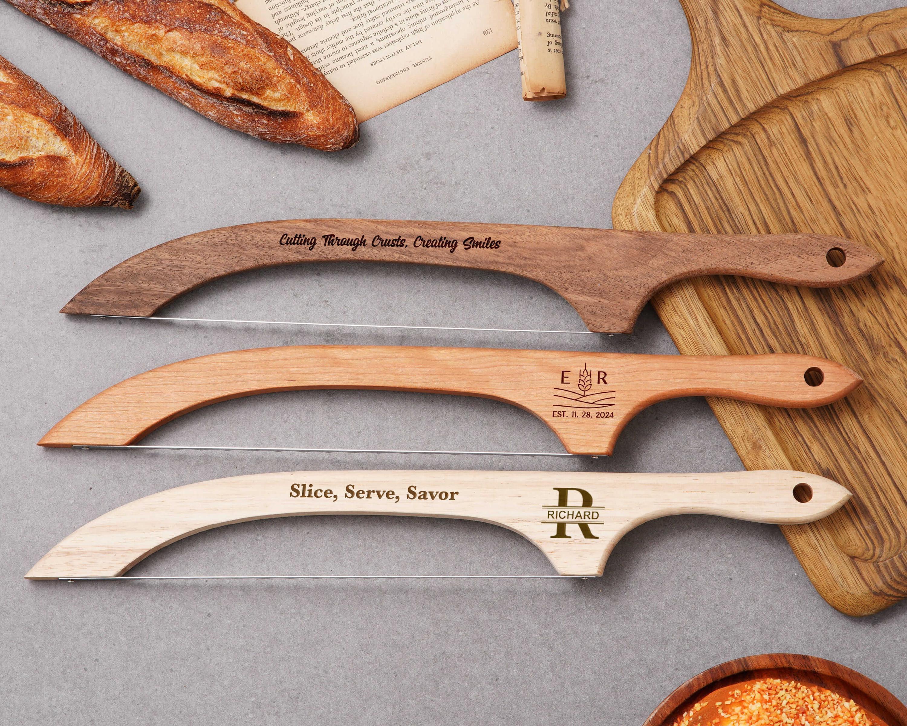 Engraved Wood Bread Knife, Unique Valentines Day Gift for Her ...