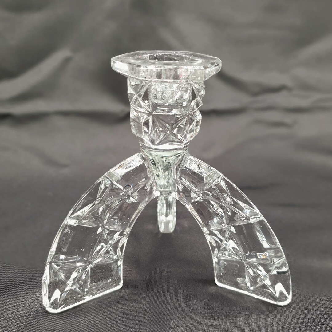 Buy Art Deco Czech Glass Candlestick: 1930s Libochovice Rocket Candle ...
