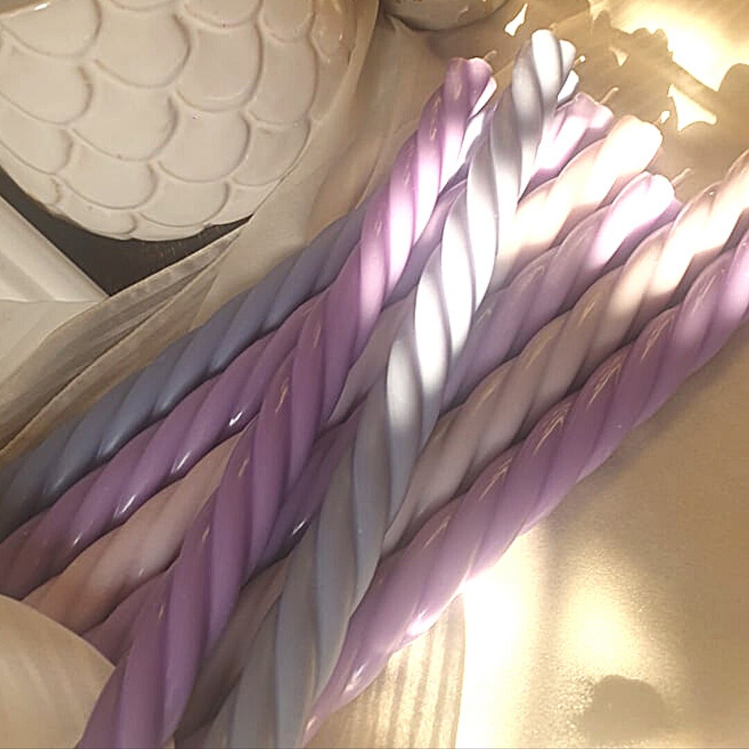 Pastel Purple Soy Twist Candlesticks: Lightly Scented Vegan Taper ...