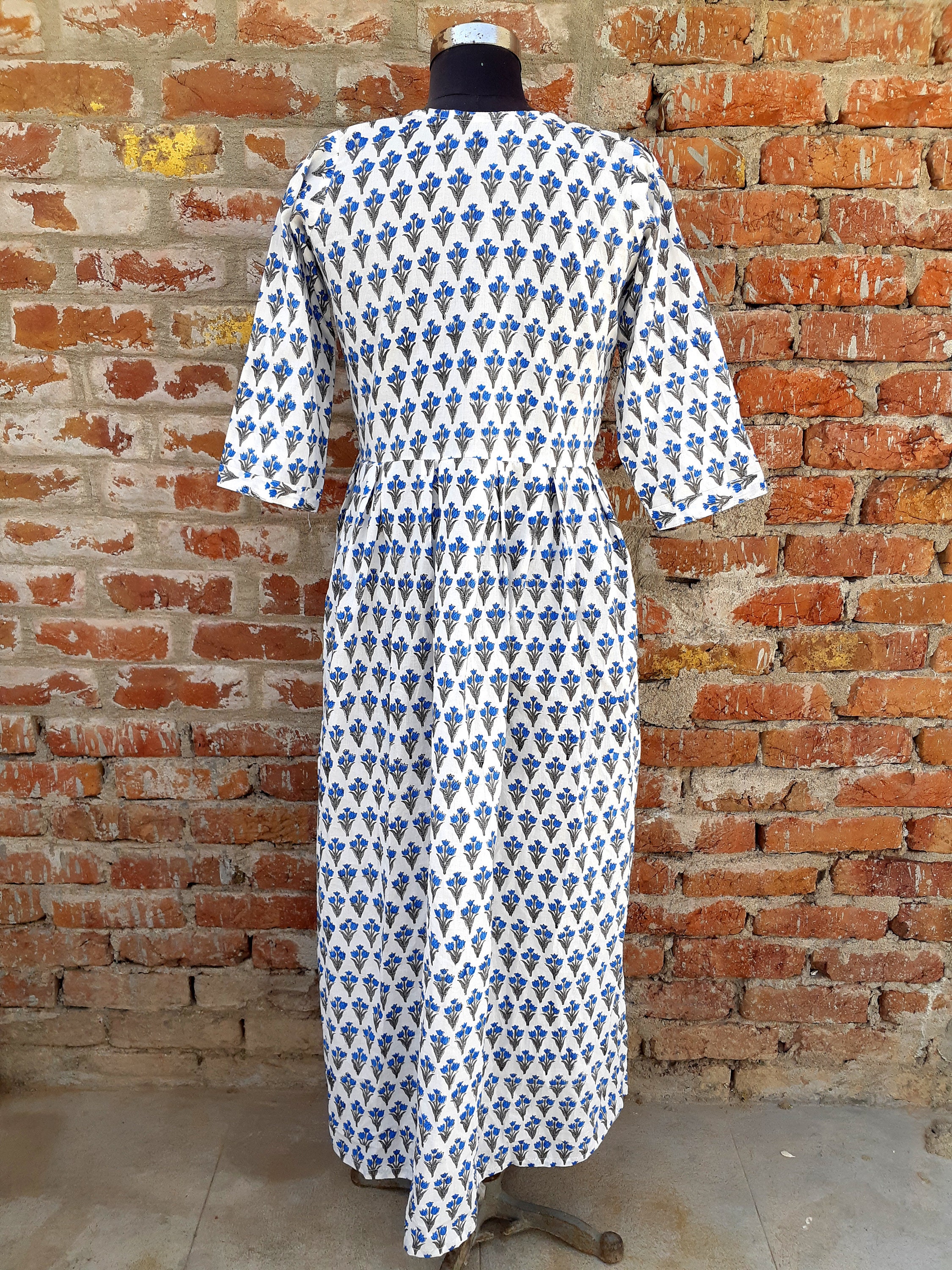 Hand Block Printed Dress, Block Print Dress, Indian Tunics, Hand ...