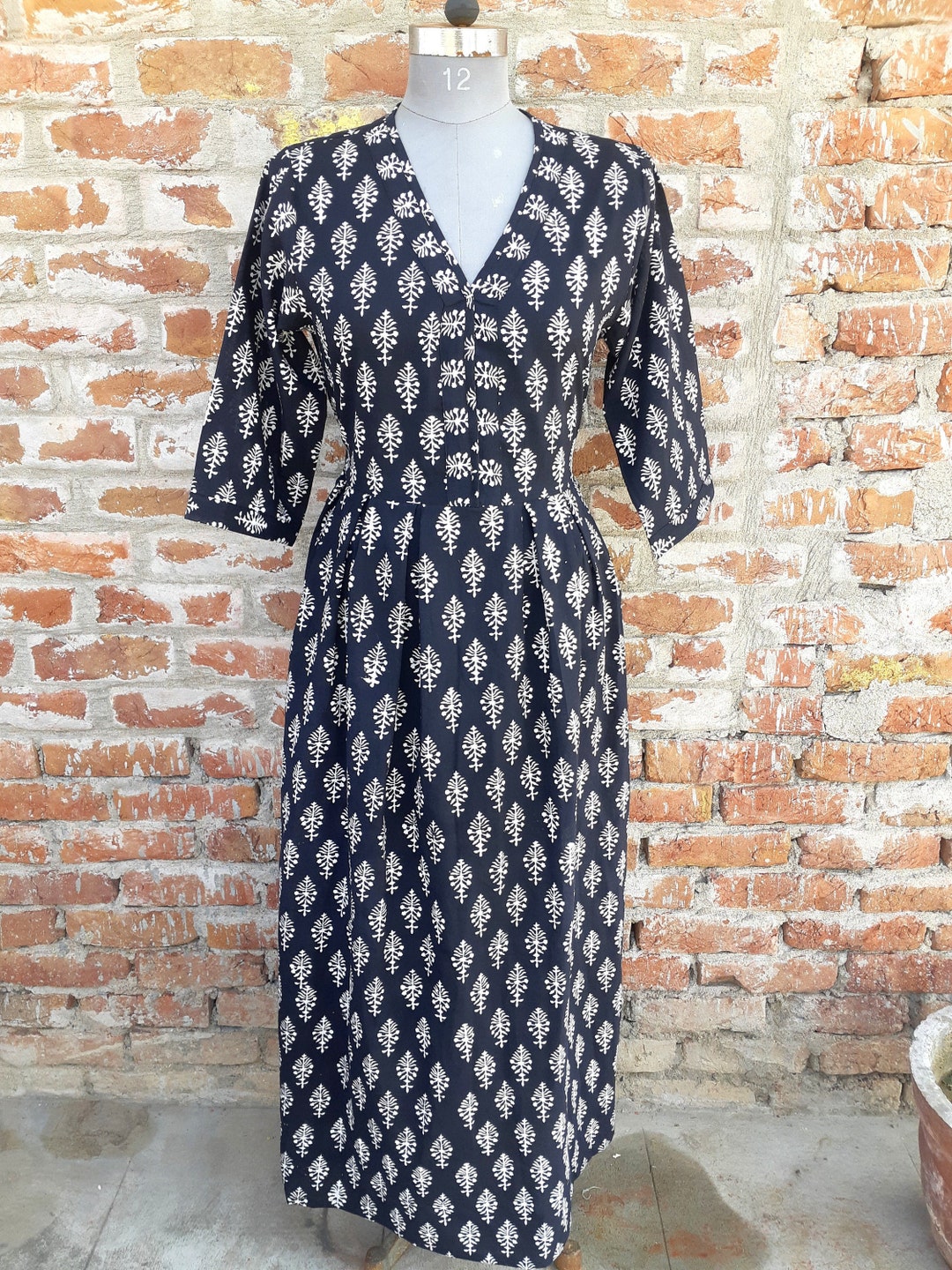 Hand Block Printed Dress, Block Print Dress, Indian Tunics, Hand ...