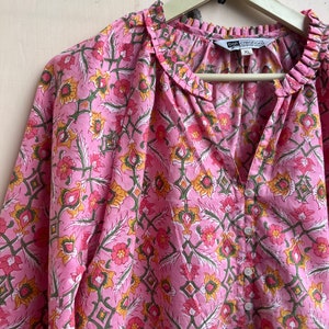 Hand Block Printed Top, Summer Top, Cotton Top, Women's Top, Handmade ...