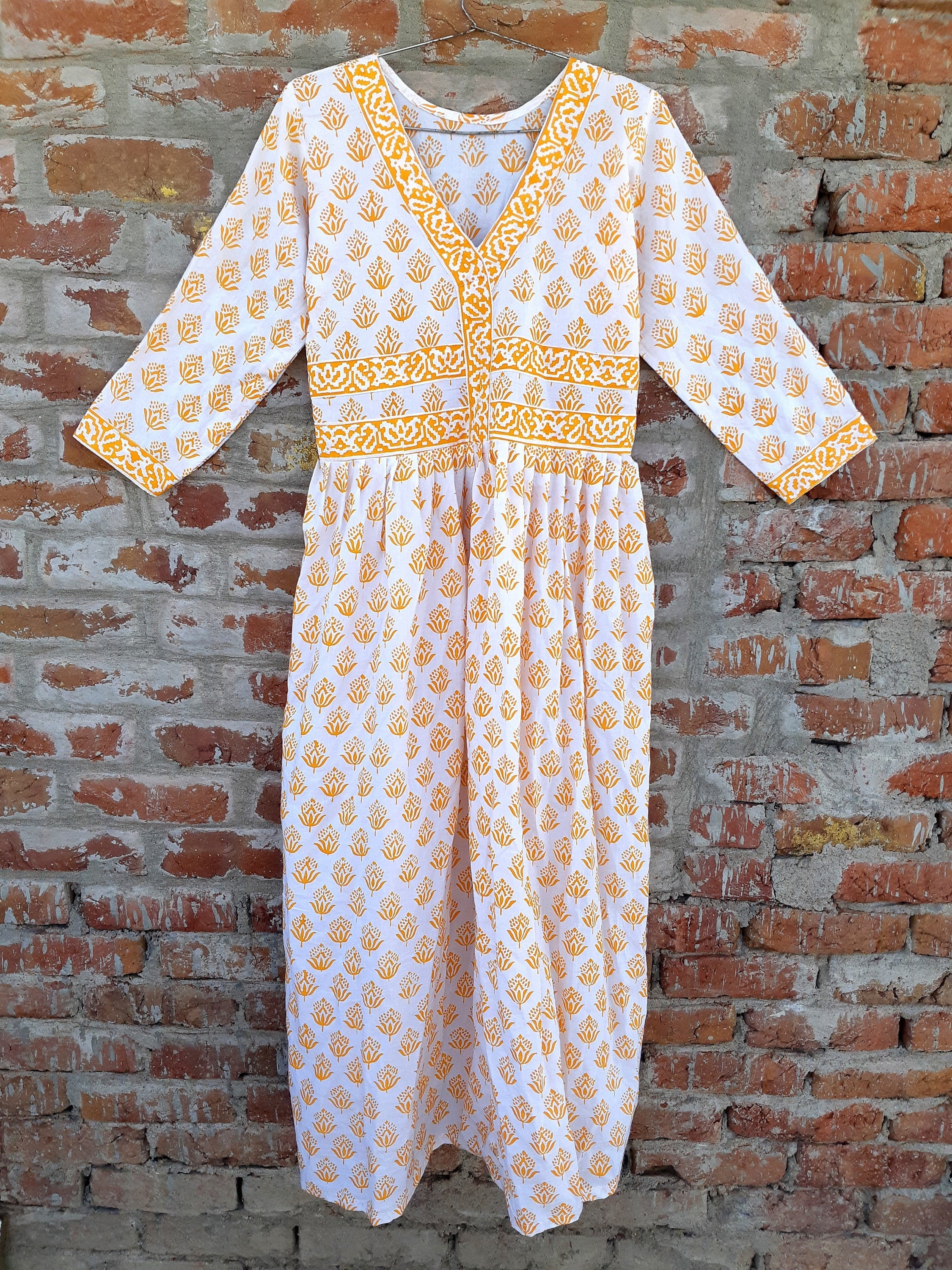 Hand Block Printed Dress Block Print Dress Indian Tunics | Etsy