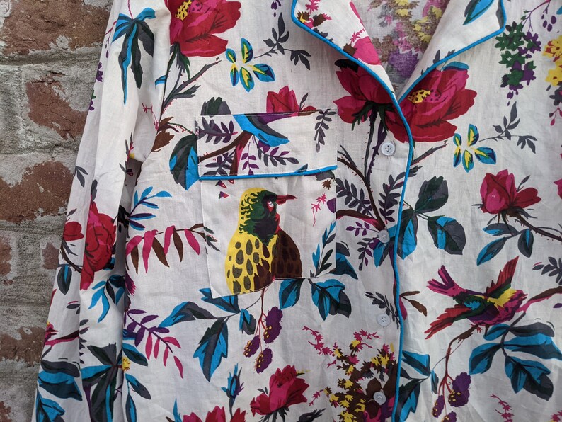 Adult Pyjamas/ Bird Print Pure Cotton P J Set Payjama Set - Etsy