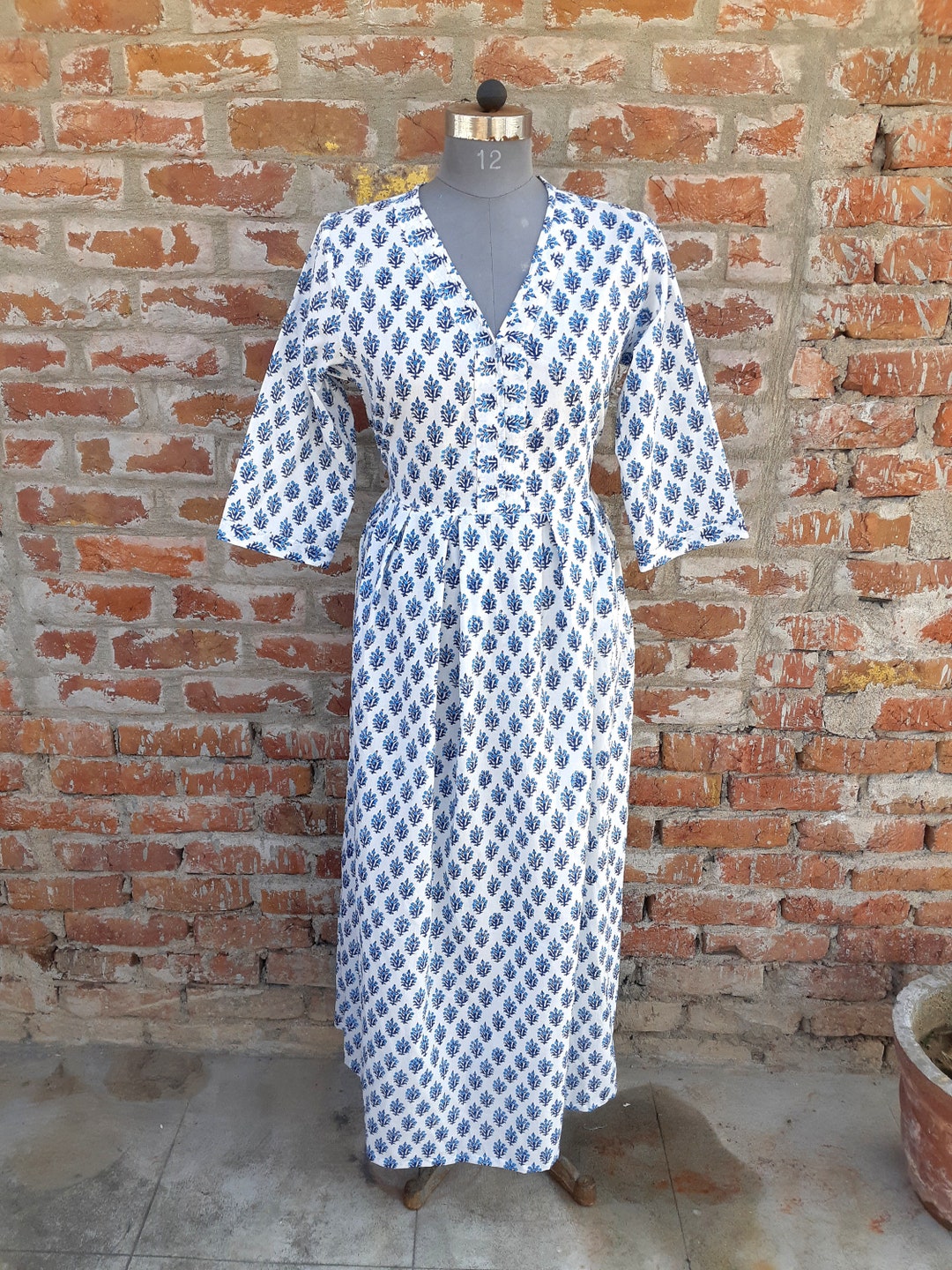 Hand Block Printed Dress, Block Print Dress, Indian Tunics, Hand ...