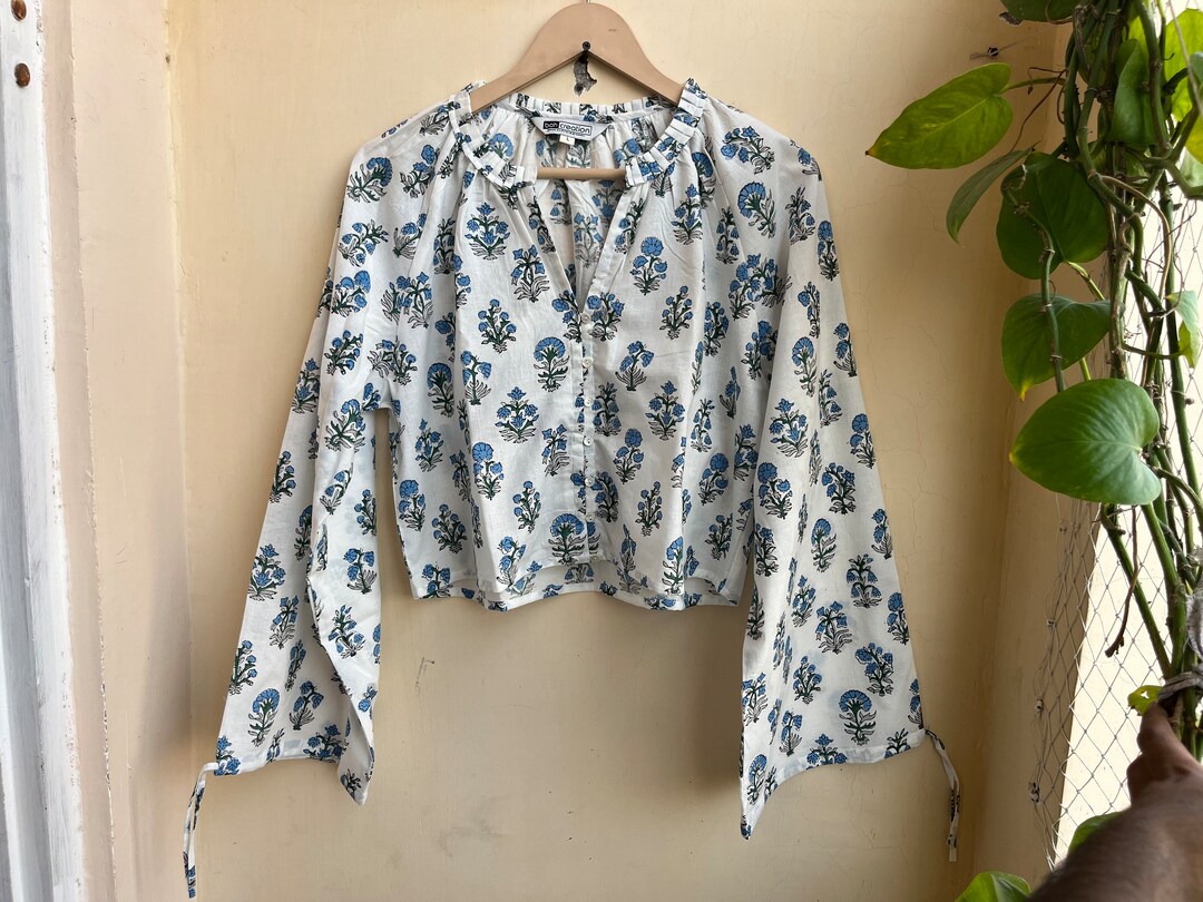 Hand Block Printed Top, Summer Top, Cotton Top|, Women's Top, Handmade ...
