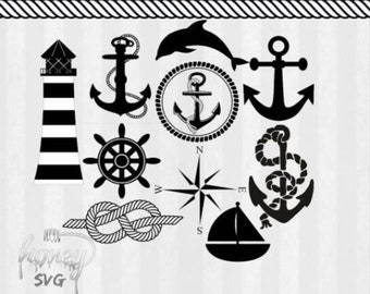 Nautical SVG/DXF Files Whale Anchor Sailboat Helm Cut - Etsy