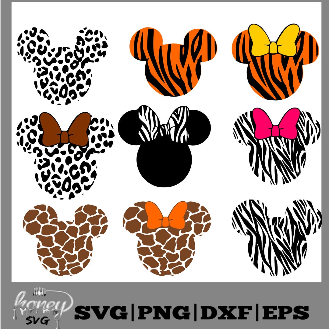 Mickey Animal Print Svg, Animal Print Svg ,disneyland ,mickey Head ...