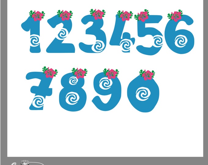 Moana Numbers Svgpngdxg Cut Files - Etsy