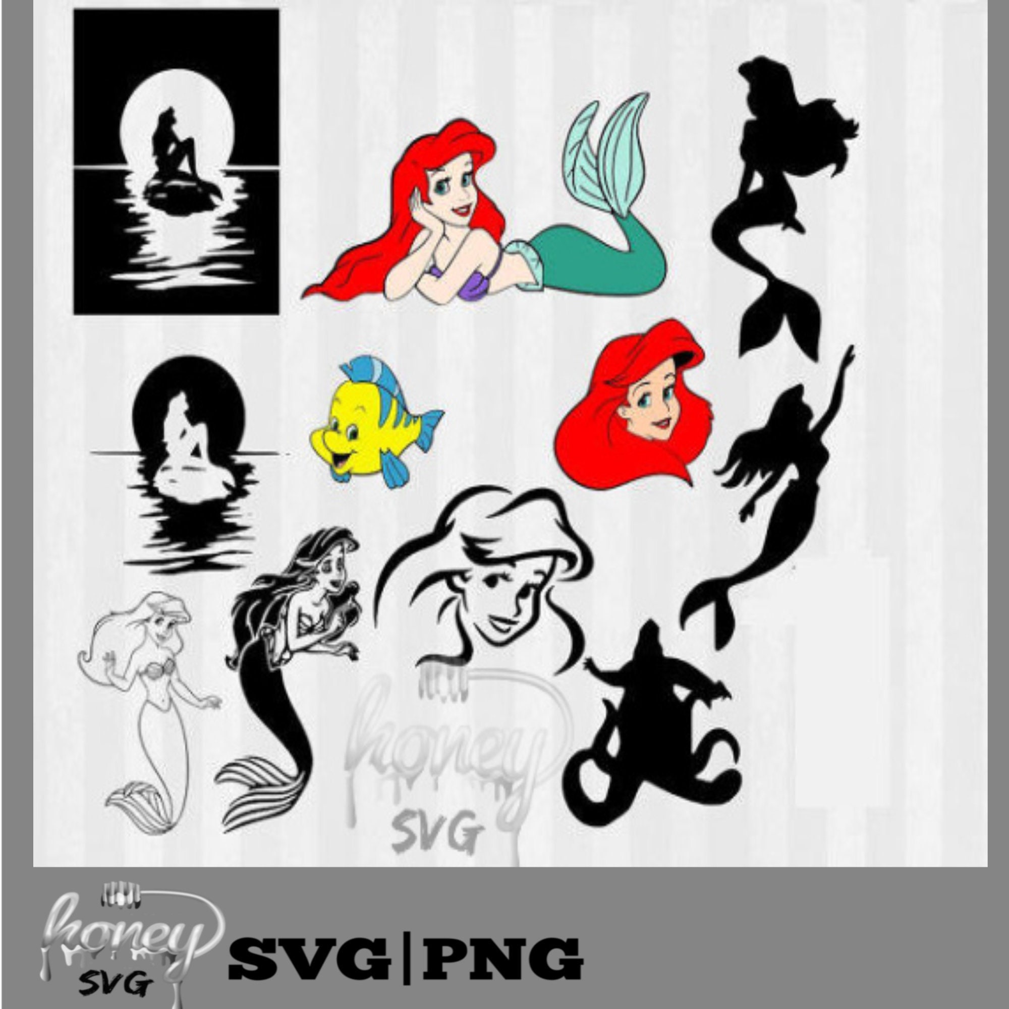 The Little Mermaid SVG Llittle Mermaid Clipart Ariel Svg | Etsy