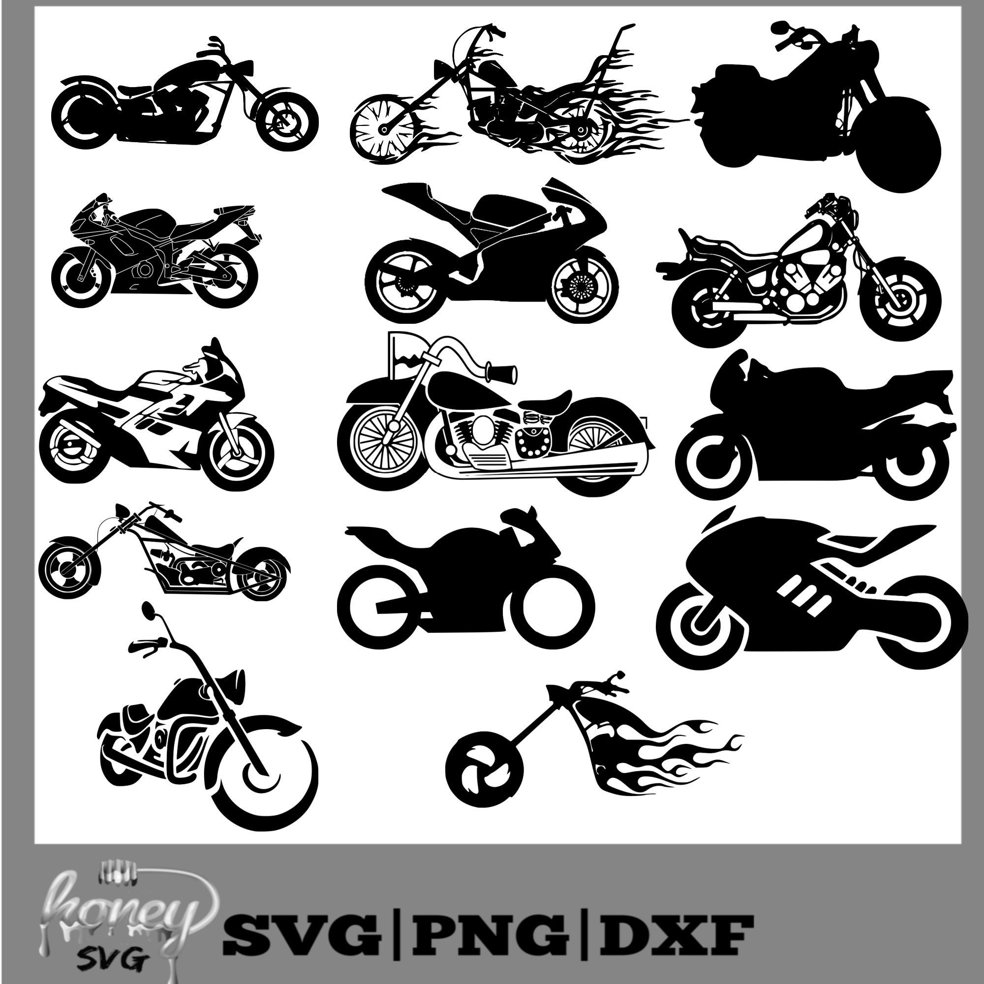 Motorcycle Svg Bundle Motorbike Svg Chopper Svg Cruiser Svg Harley PNG ...