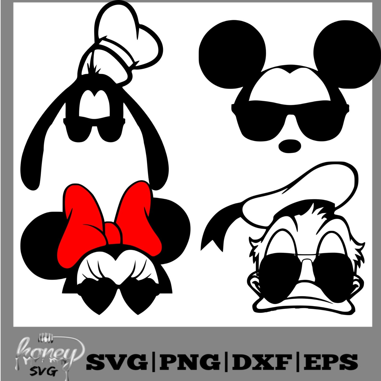 Mickey Minniedonald Goofy Shades SVG Files Mickey Shades - Etsy