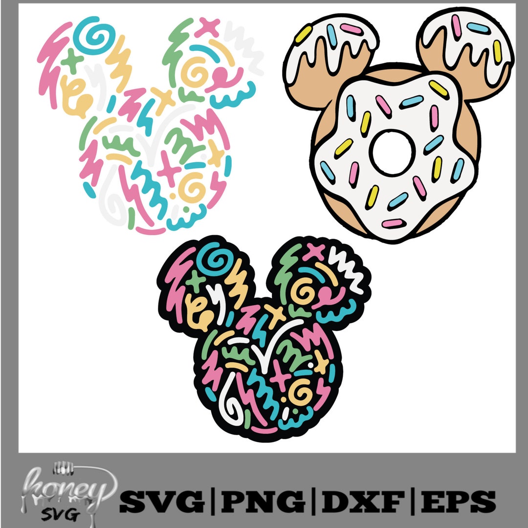 Colorful Mickey Head Svg- Mickey Head Svg, Minnie Mouse SVG, , Clipart ...