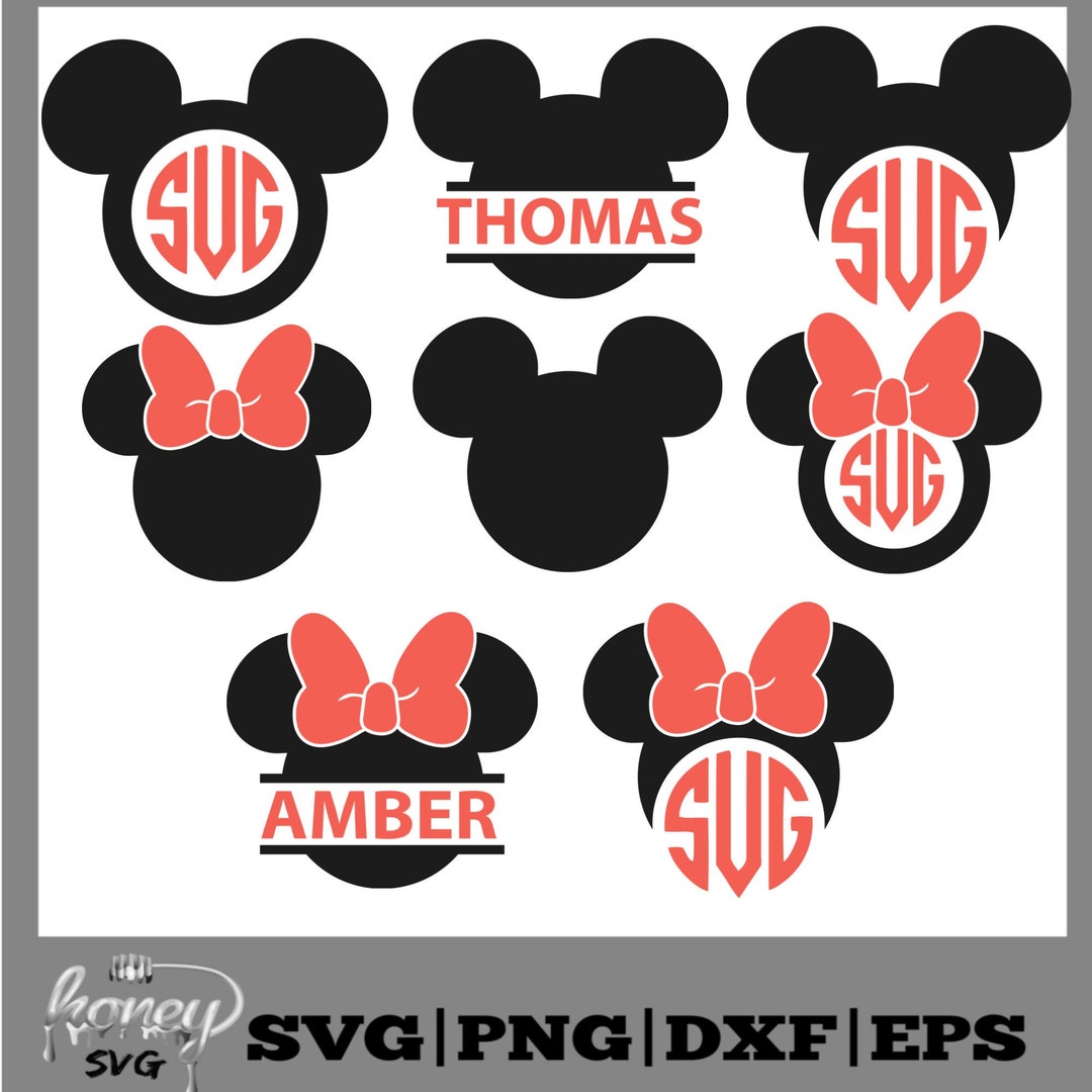 Mickey and Minnie Mouse Monograms, Disneyland, Disneyworld, Svg, Eps ...