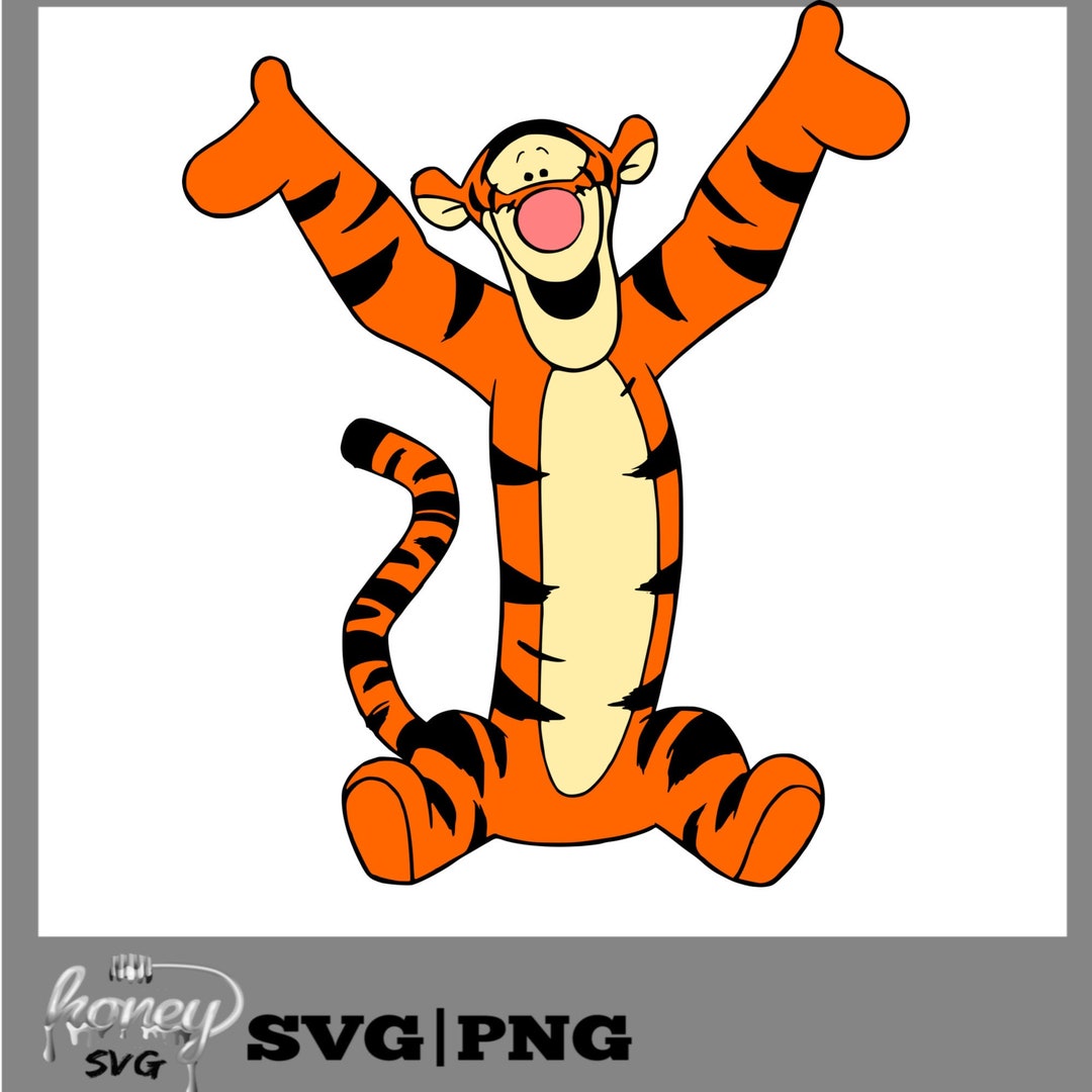 Tigger SVG, Tigger Clip Art, Tigger SVG Files for Silhouette Cameo or Cricut, Vector, Clipart ...