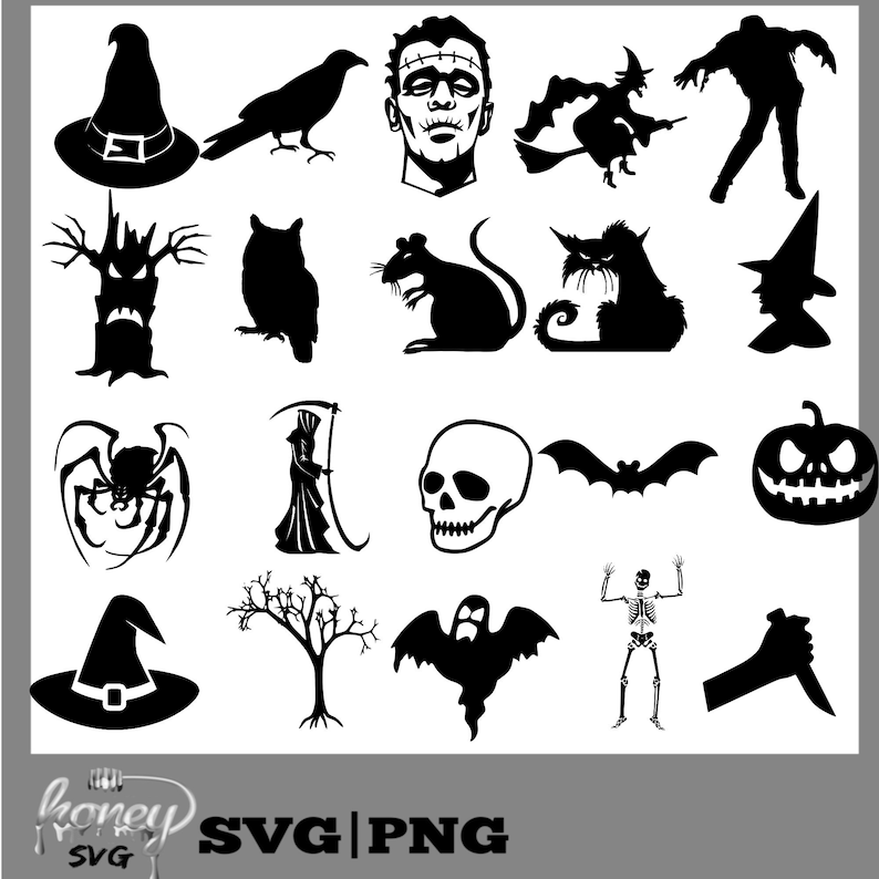 Halloween Bundle Svg Png Witch Frankenstein Zombie - Etsy